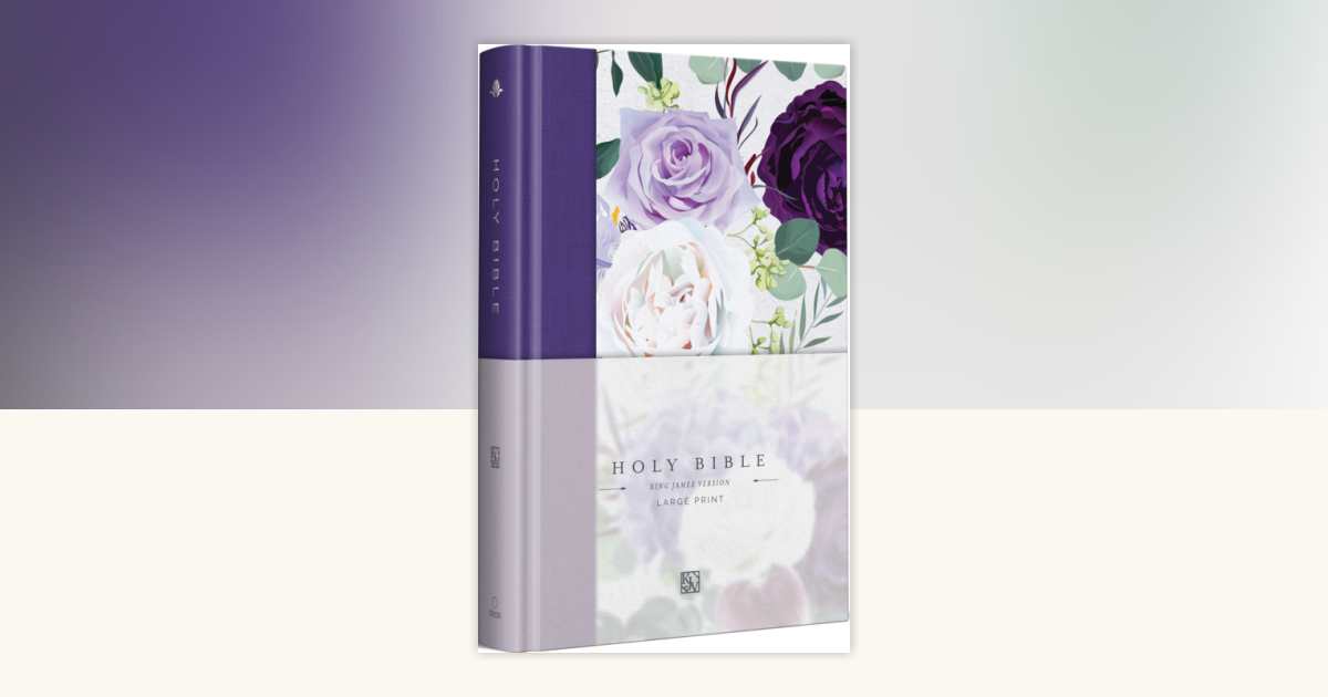KJV Holy Bible, Large Print Medium Format, Purple Cloth Hardcover with ...