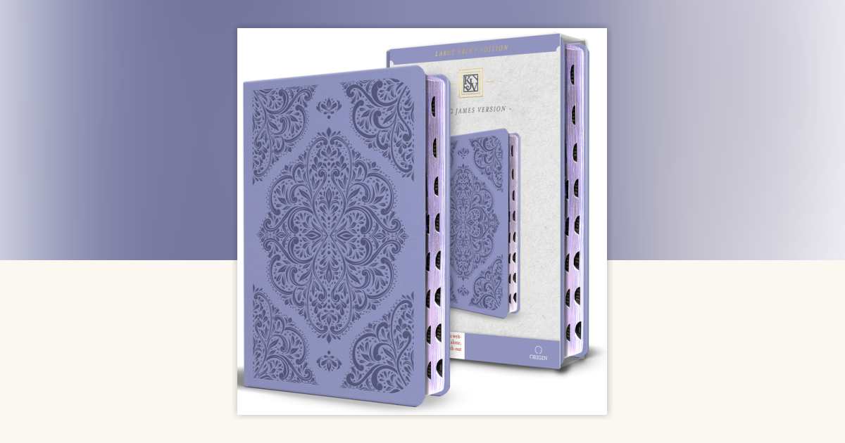 KJV Holy Bible, Large Print Medium Format, Lavender Faux Leather w ...